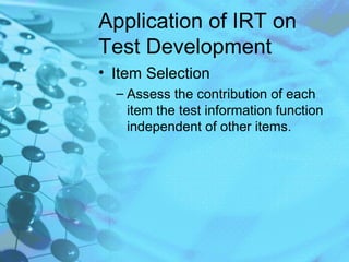 Irt 1 pl, 2pl, 3pl.pdf | Standardized Testing | Educational Assessment