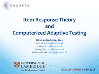 ItemResponseTheory+ComputerizedAdaptiveTesting.pptx
