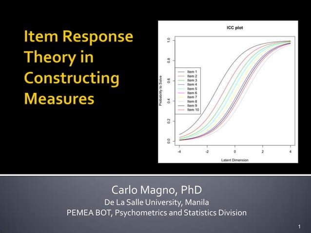 Item Response Theory in Constructing Measures | PPTX