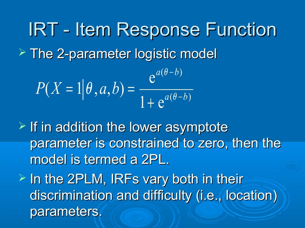 Item Response Theory (IRT)