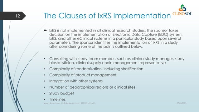 IRT in Clinical Trials (IxRS)_IVRS_IWRS in Clinical Trials | PDF