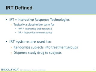 More Gain, Less Pain - Is IRT Tech Transfer Right for Your Clinical ...