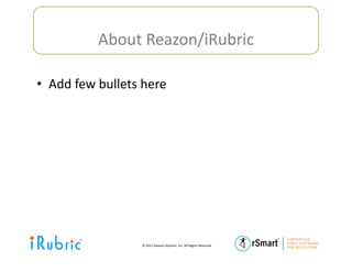 iRubric for Sakai: Benefits, features and demonstration | PPT