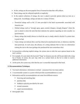 UNIT V RECOMMENDER SYSTEM | DOCX
