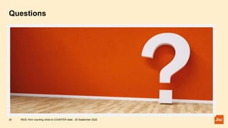 IRUS from counting clicks to COUNTER stats | PPTX | Databases | Computer Software and Applications