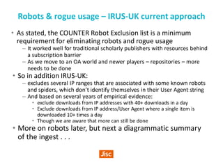 OSFair2017 Workshop | IRUS-UK: standardised institutional repository usage statistics | PPT
