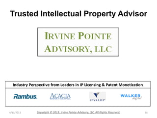Patent Monetization Strategies - Patexia IP Matters Webinar | PPT