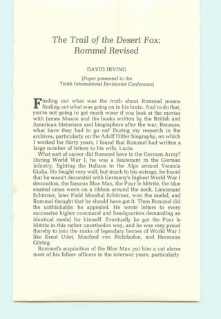 Irving, david the trail of the desert fox - rommel revised - journal of ...