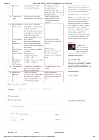 Irwin's blog model konstruktivisme lima fasa needham | PDF