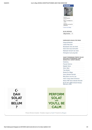 Irwin's blog model konstruktivisme lima fasa needham | PDF