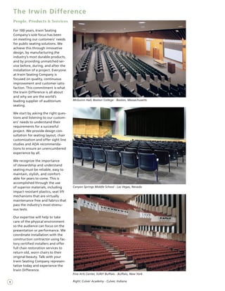 Irwin Seating Auditorium Brochure (2008 Edition) | PDF