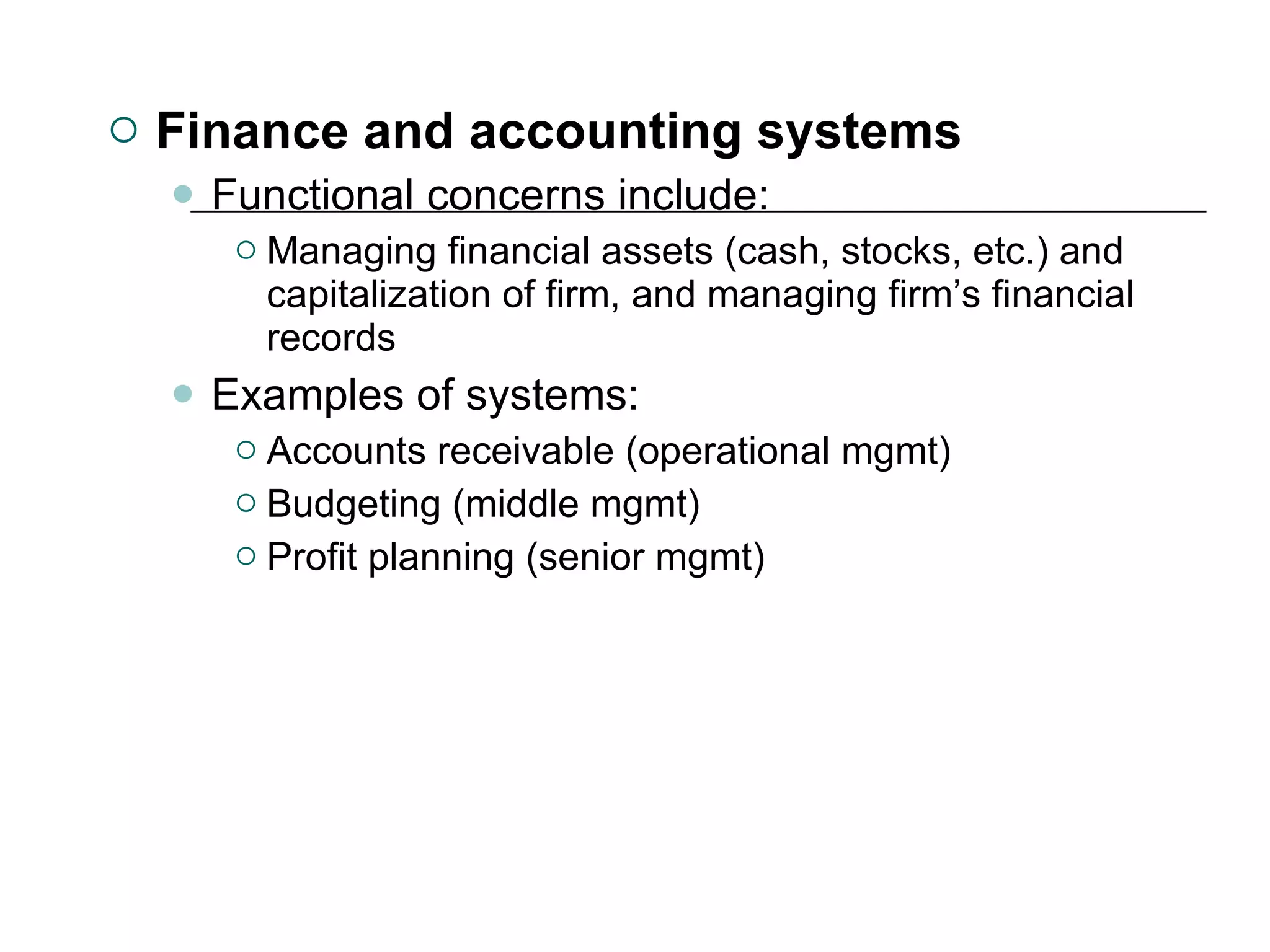 Types of business function information systems | PPT