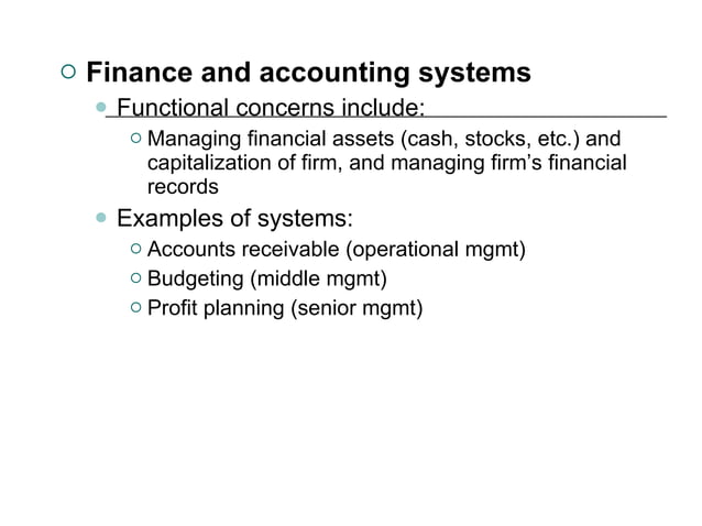 Types of business function information systems | PPT