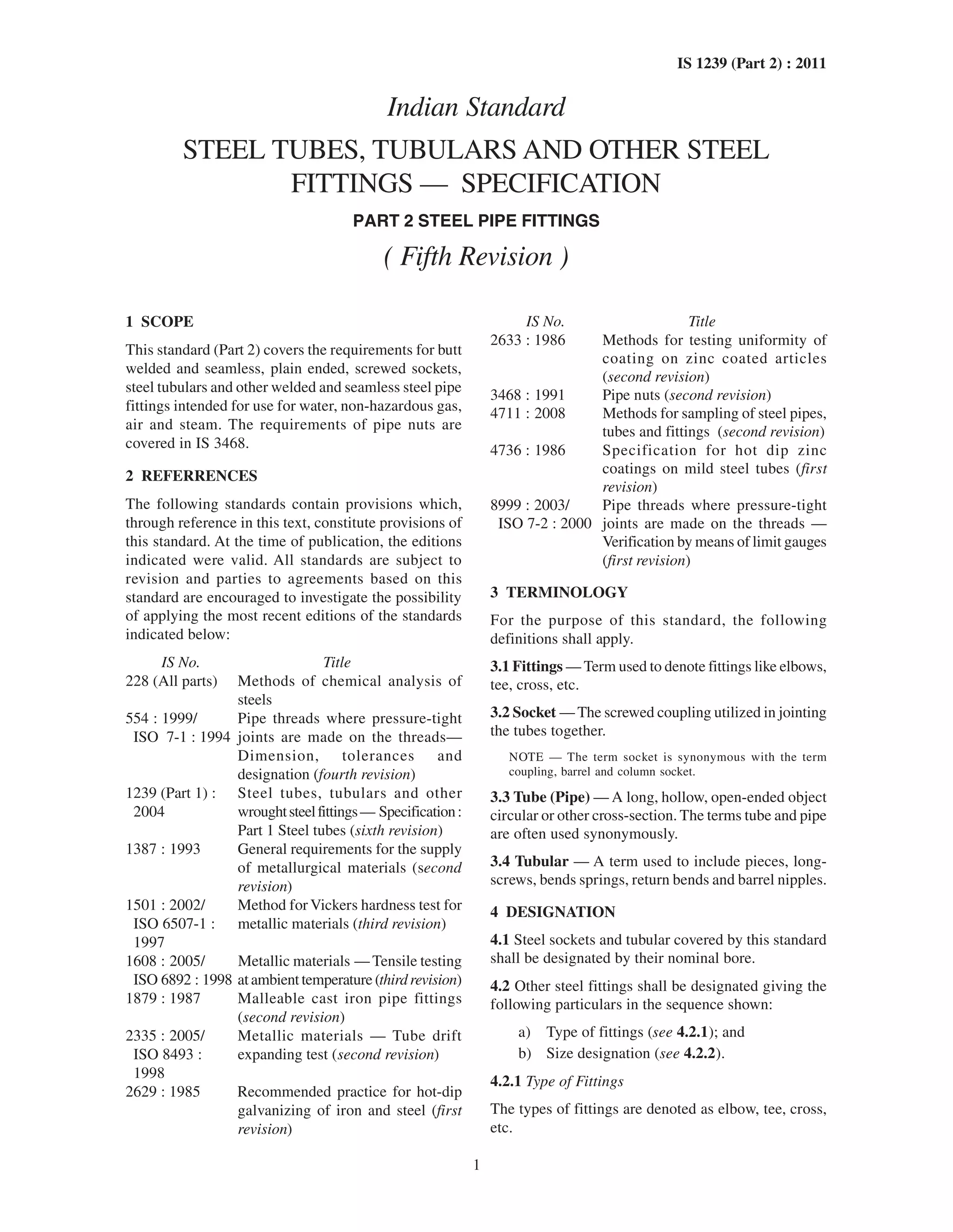 Is 1239 part.2 (2011) | PDF