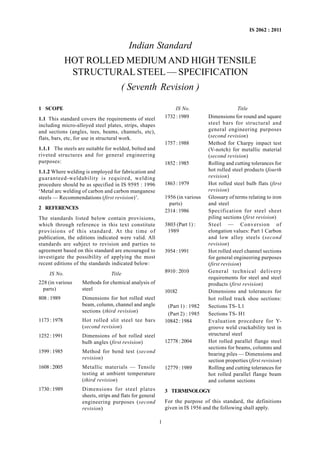 IS 2062(2011) Seventh Revision: Hot rolled medium and high tensile ...