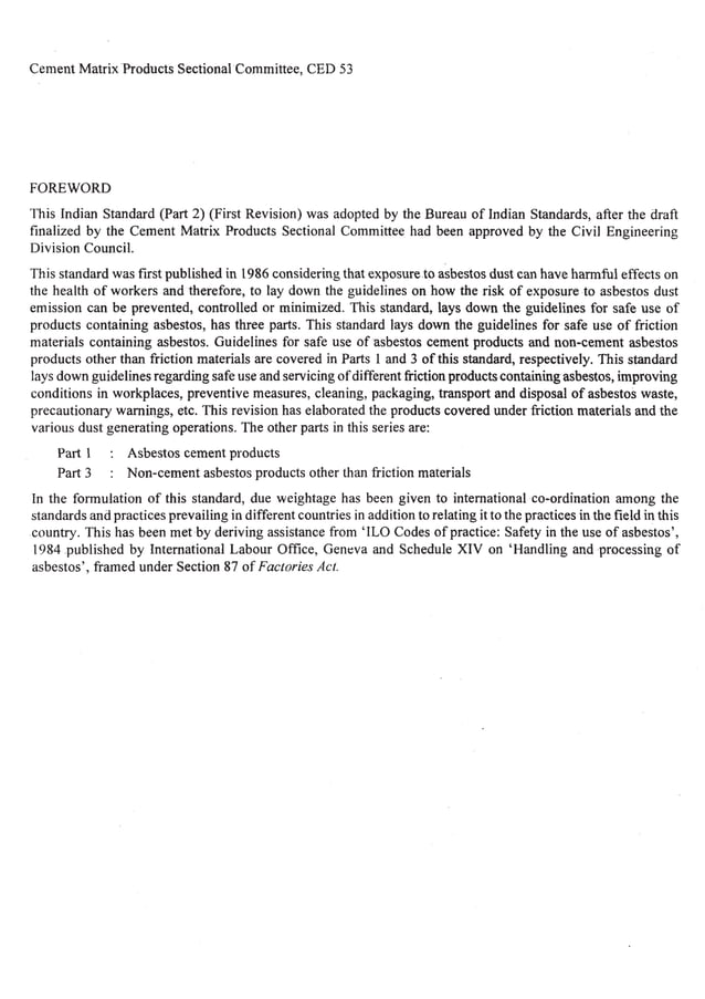 The IS 11769 Part 2 Usage of Asbestos Friction Products | PDF