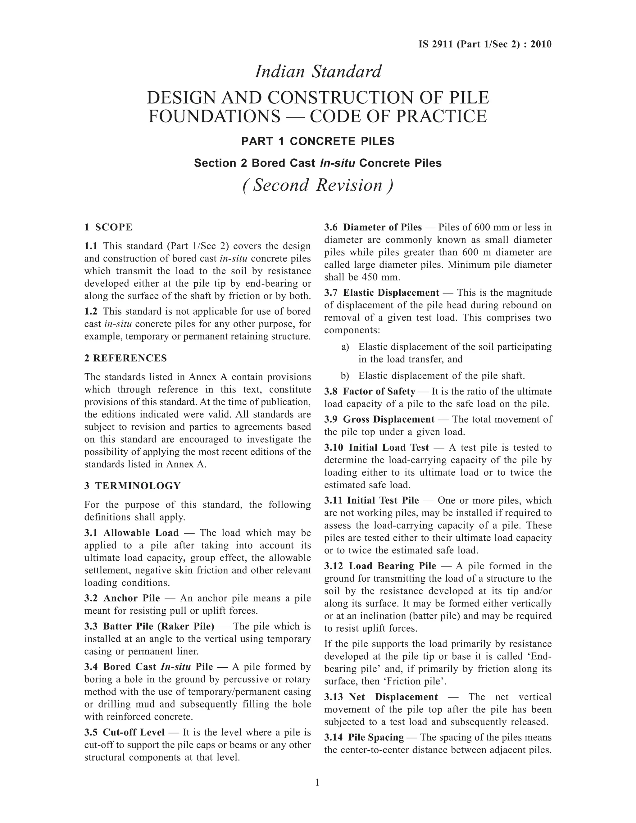 Is.2911.1.2.2010 part-1-section-2 | PDF