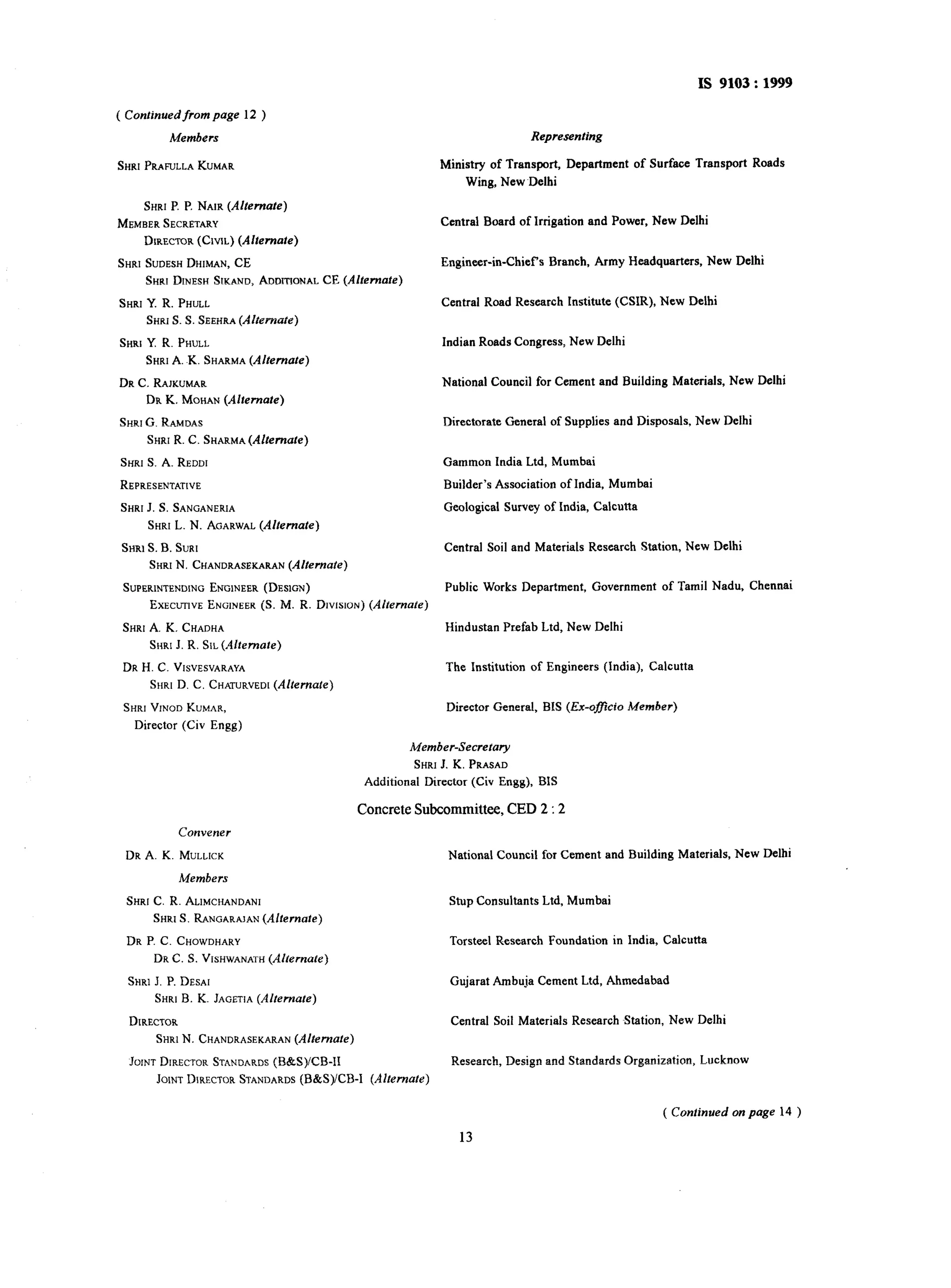 IS 9103 1999 Code for specification of admixtures mainly for chemical ...