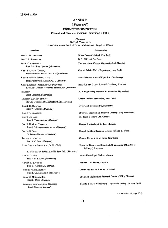 IS 9103 1999 Code for specification of admixtures mainly for chemical ...