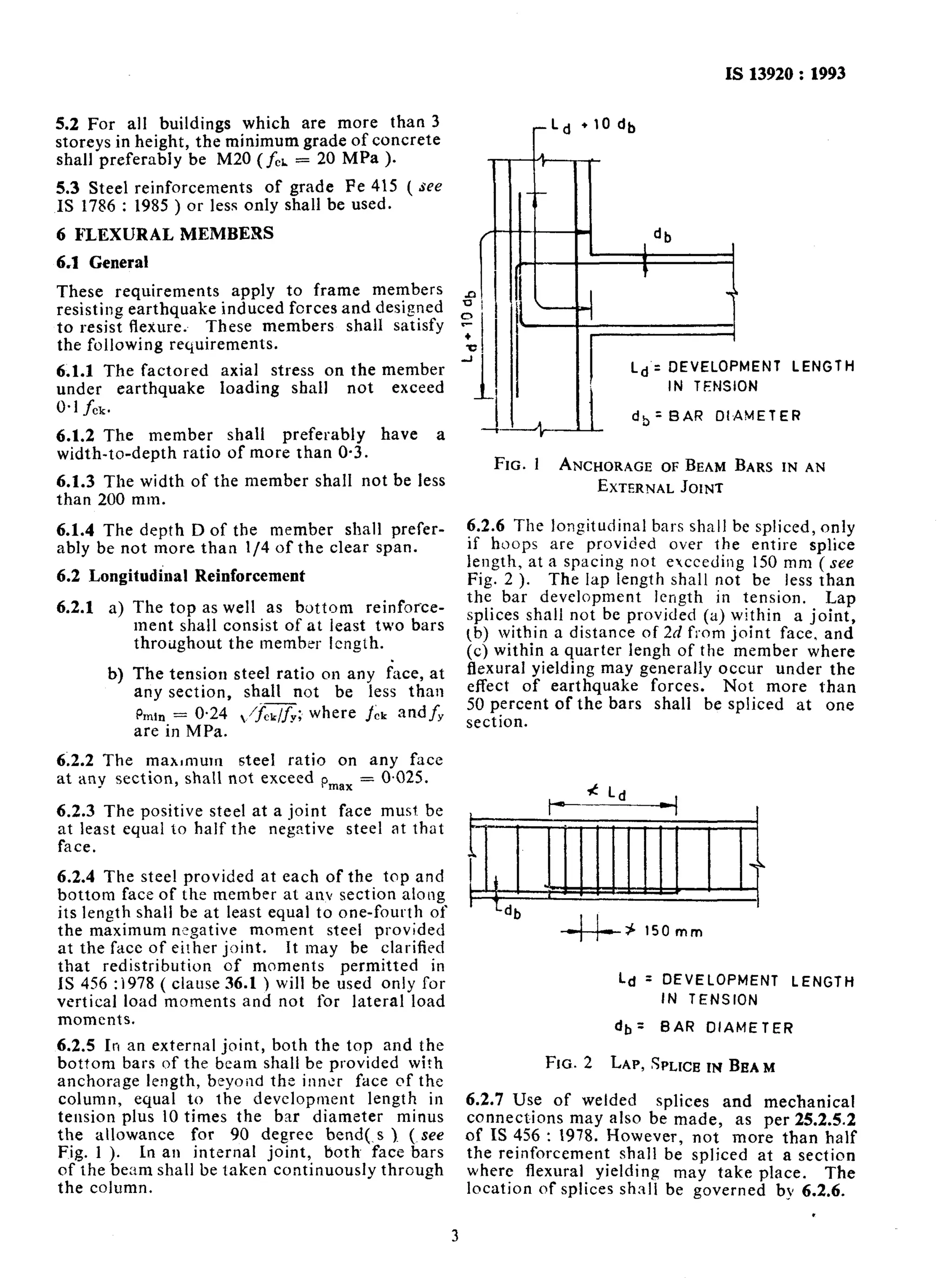 Is.13920.1993 ductile detailing of reinforcement | PDF