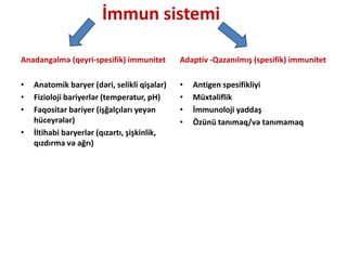 İmmun sistemi təşkili və komponentləri | PPTX