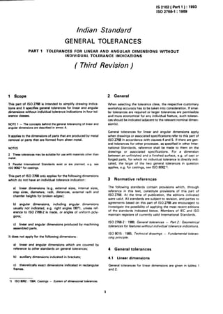 Is 2102.1.1993 general tolerance | PDF