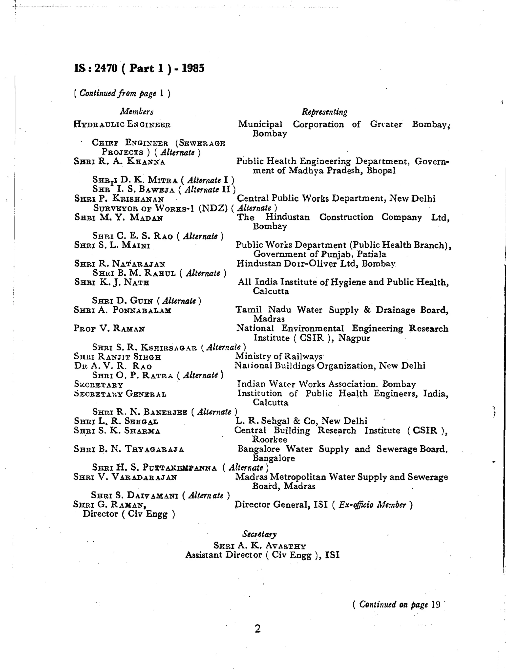 Is 2470-1-1985 | PDF