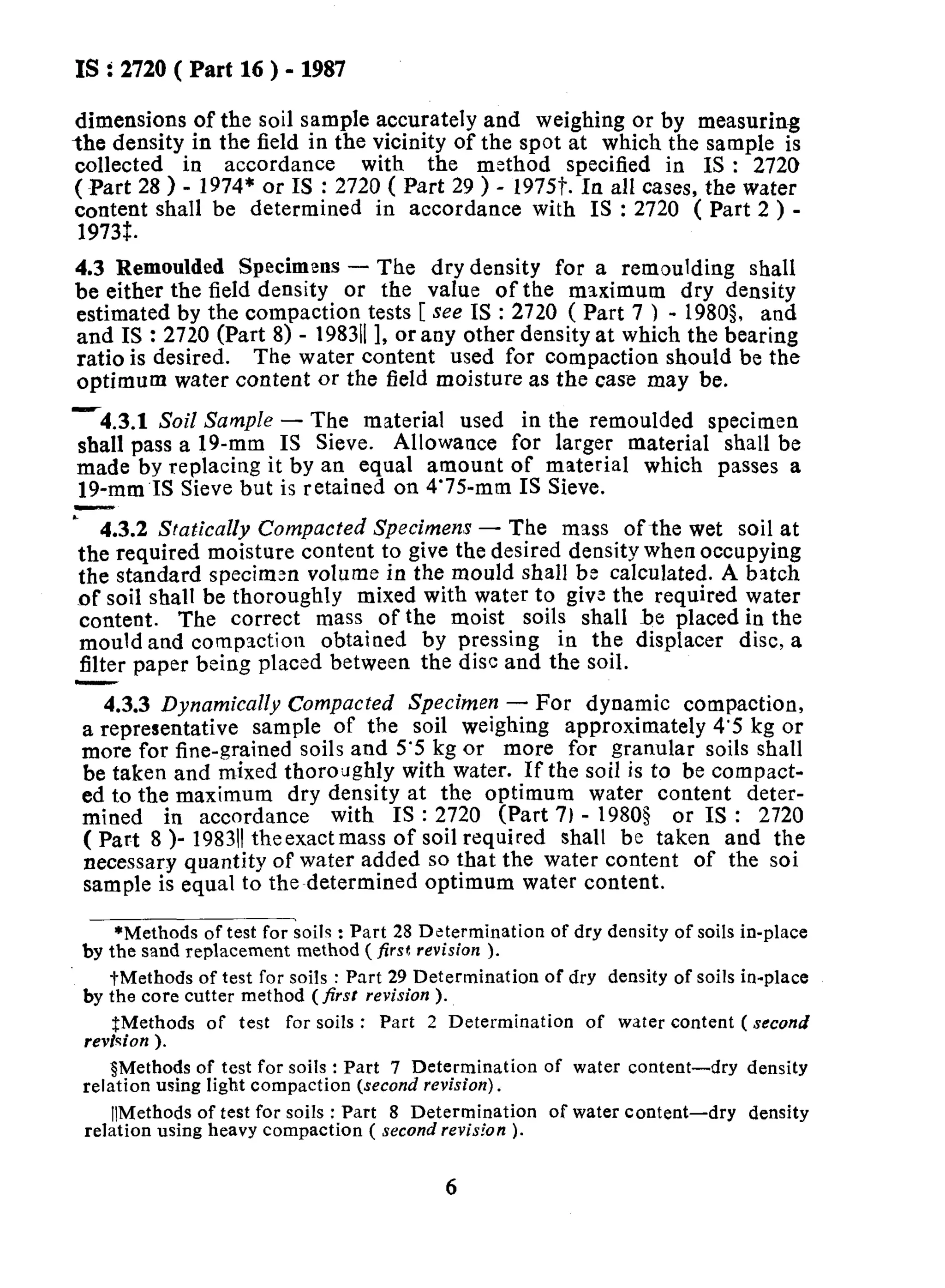 Is 2720-16-1987 cbr | PDF