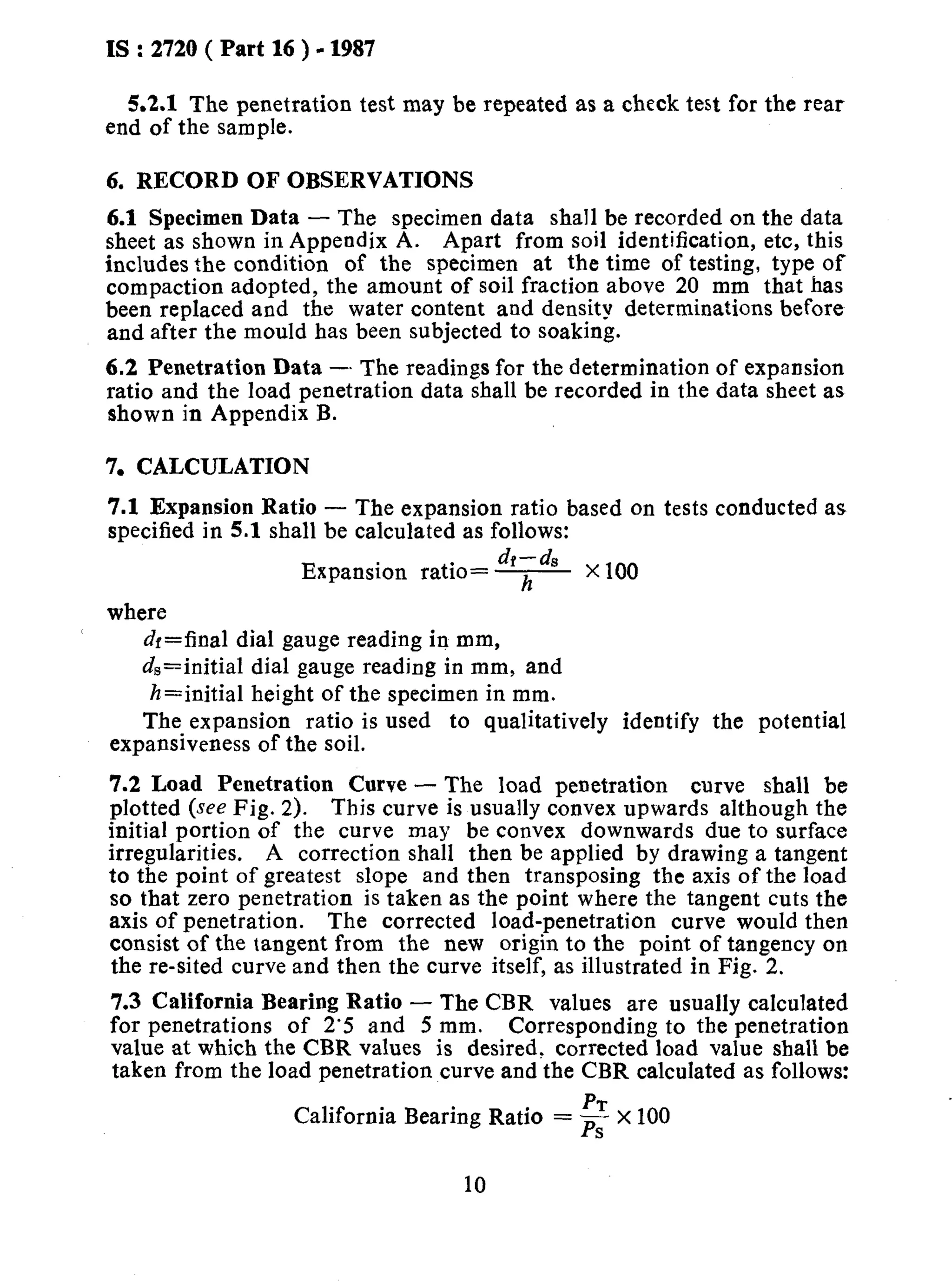 Is 2720-16-1987 cbr | PDF