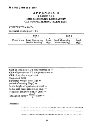 Is 2720-16-1987 cbr | PDF