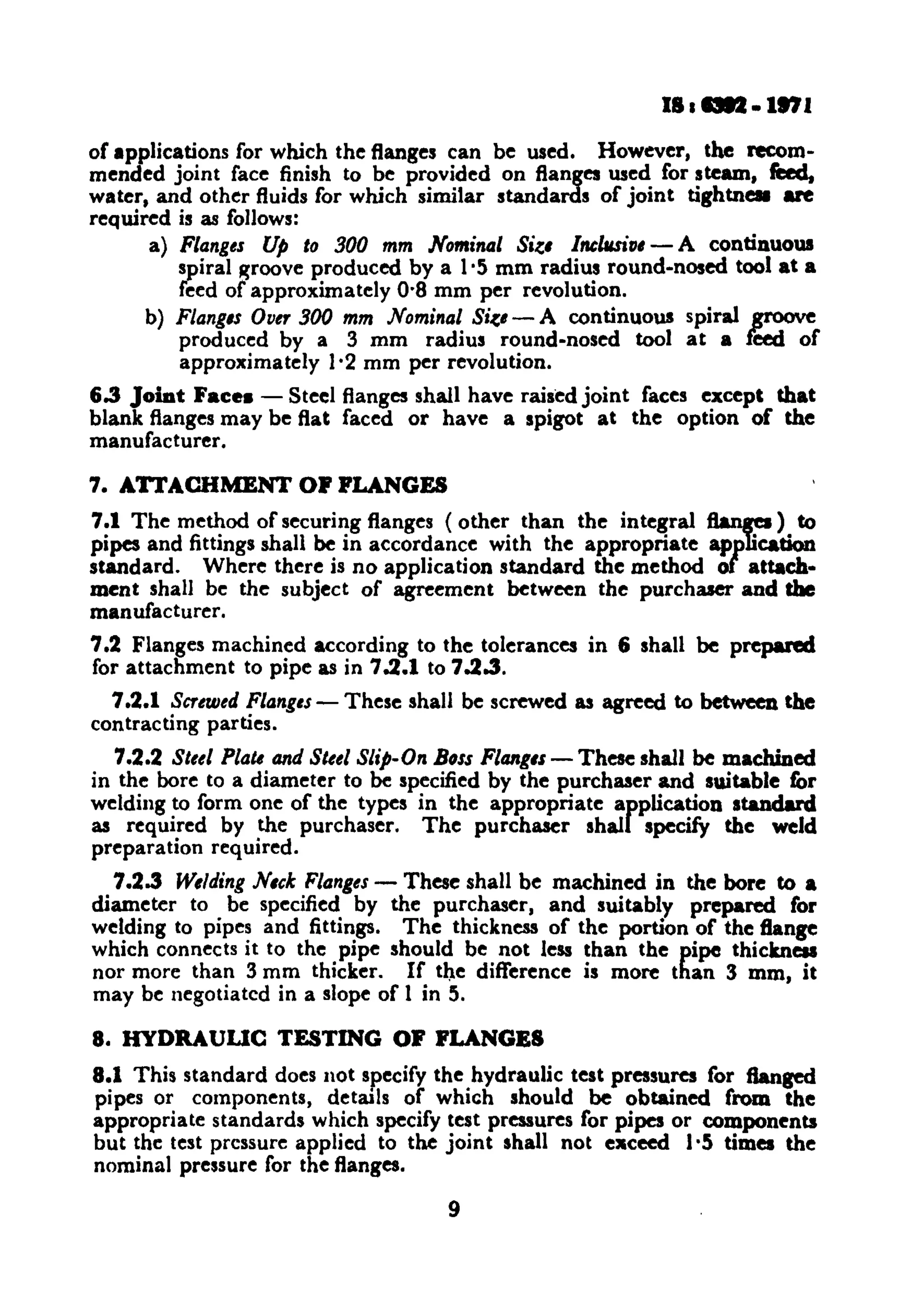 Is 6392.1971 steel pipe flanges | PDF