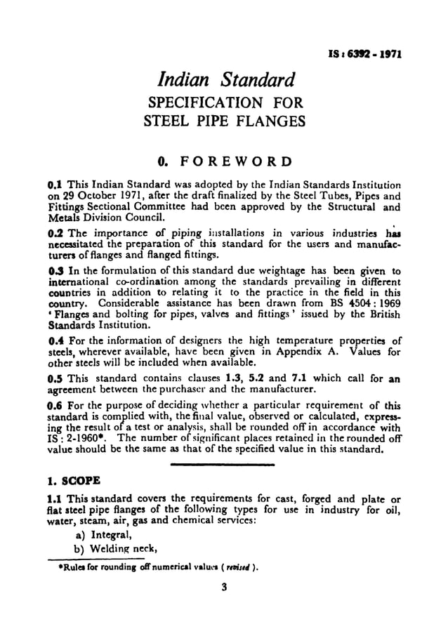 Is 6392.1971 steel pipe flanges | PDF