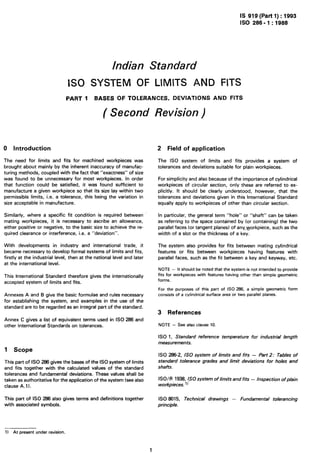 Is 919.1.1993 iso systems of limits and fits, | PDF