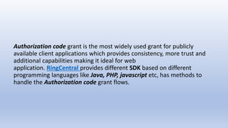 Is authorization always needed for sms messages in ringcentral-api | PPTX
