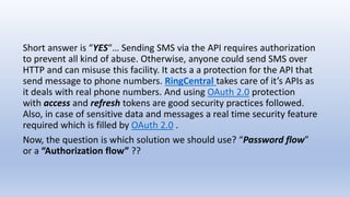 Is authorization always needed for sms messages in ringcentral-api | PPTX
