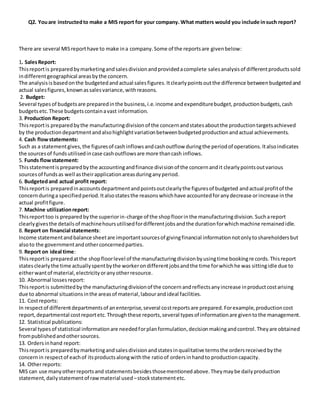 All Question regarding MIS | PDF