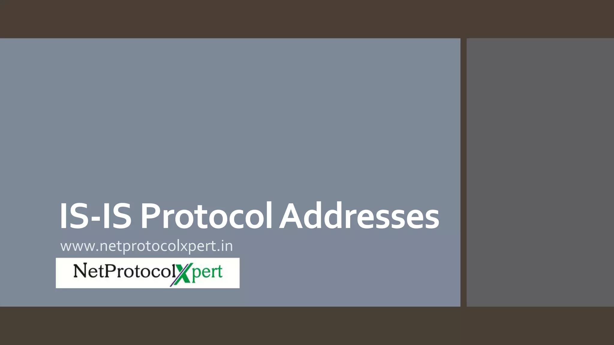 IS-IS Protocol Addresses | PPTX