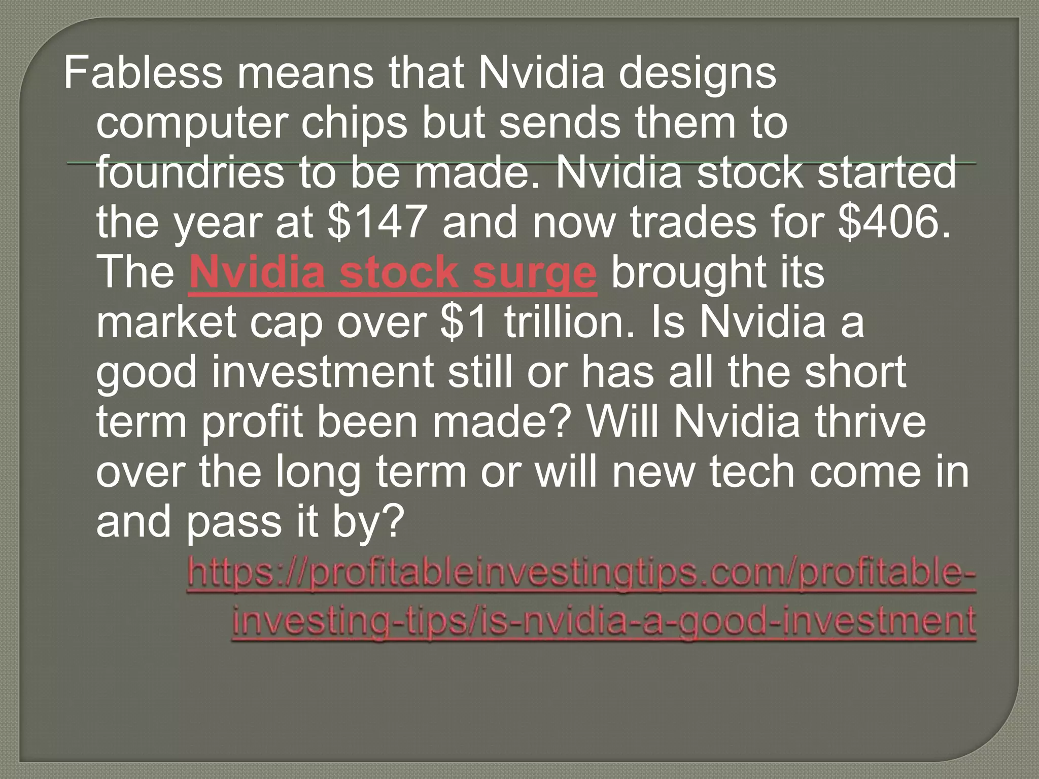 Is Nvidia a Good Investment? | PPTX