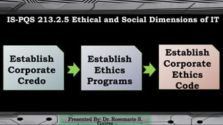 Ethical Dimension and understanding Ethical Foundation of IT | PPTX