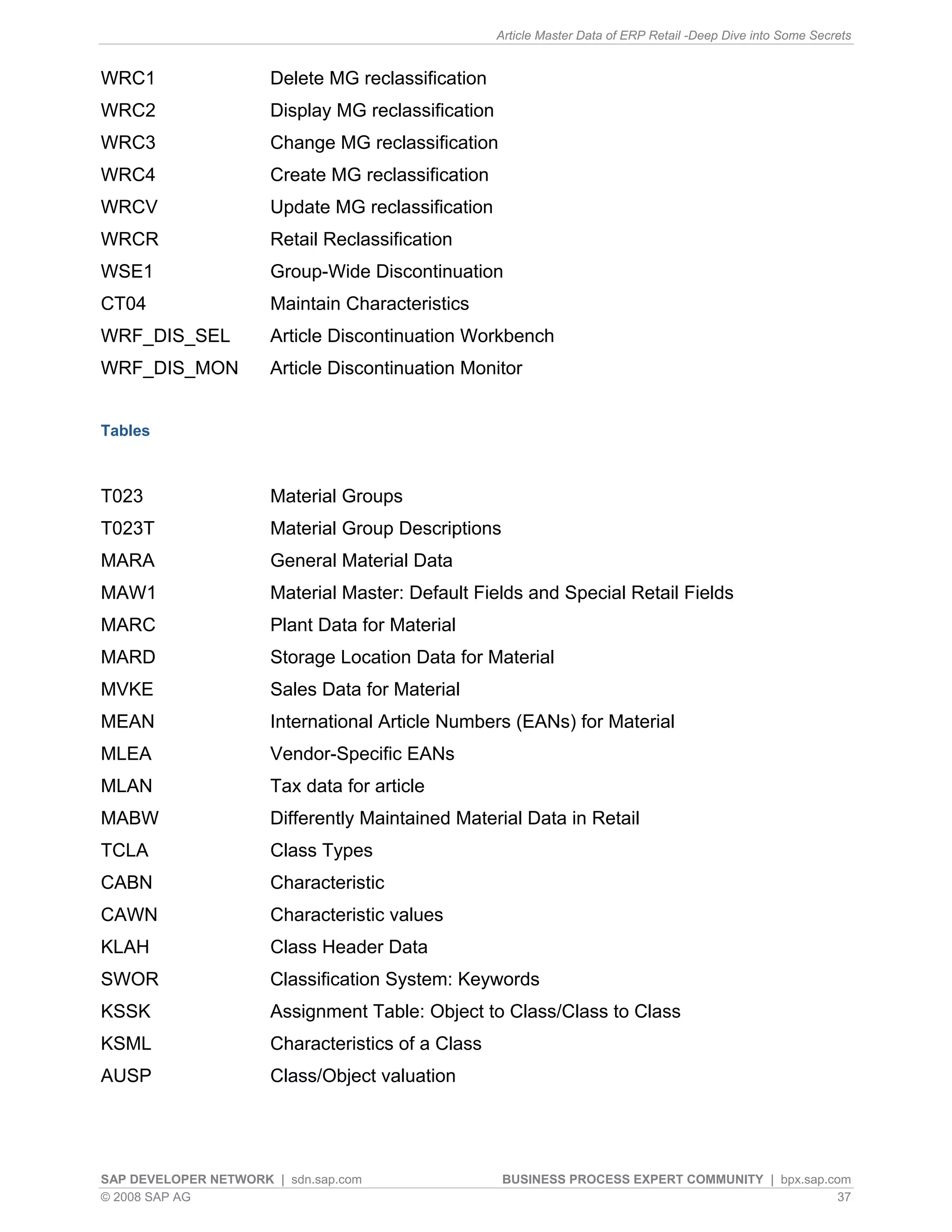 SAP IS Retail Article Master | PDF