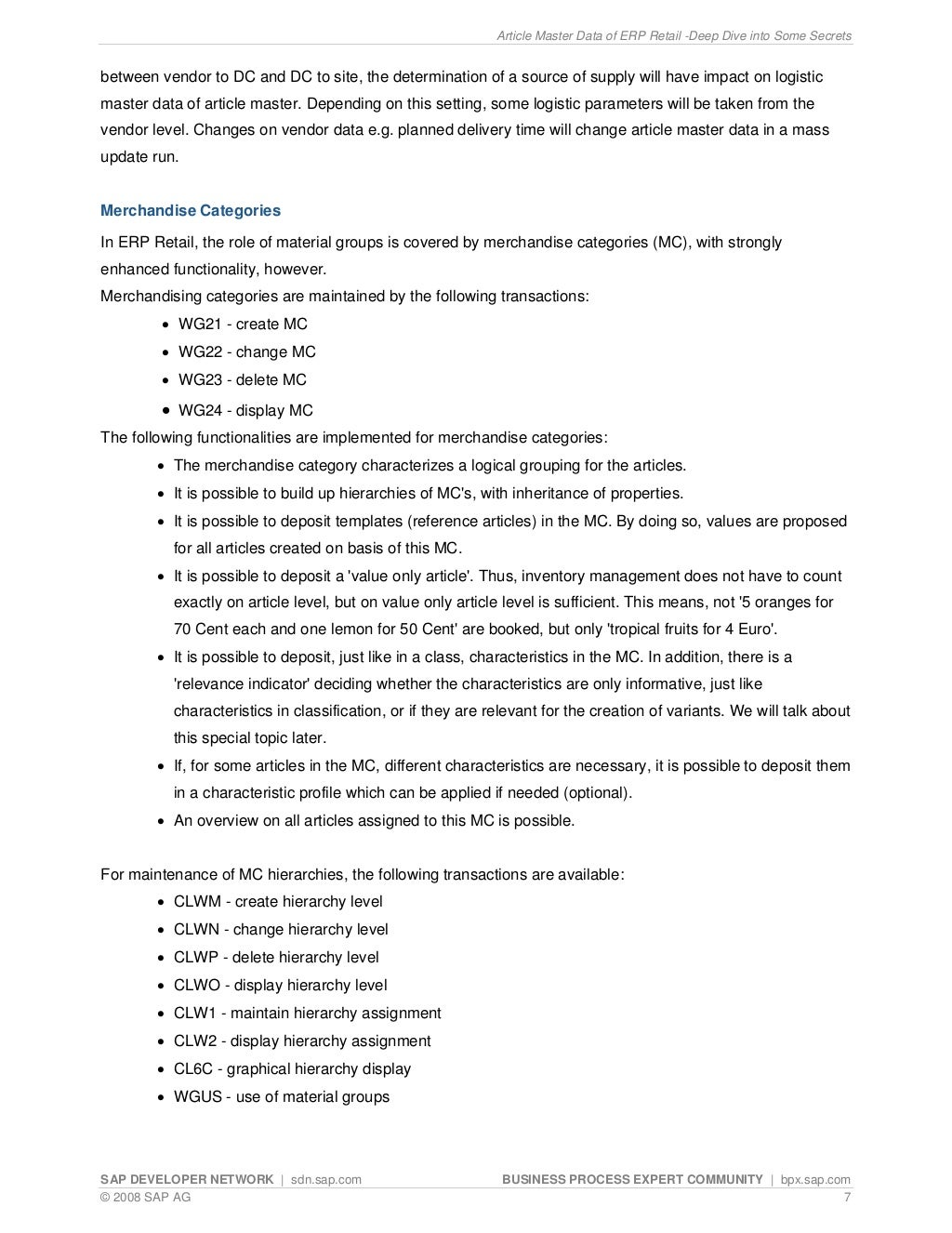 SAP IS Retail Article Master