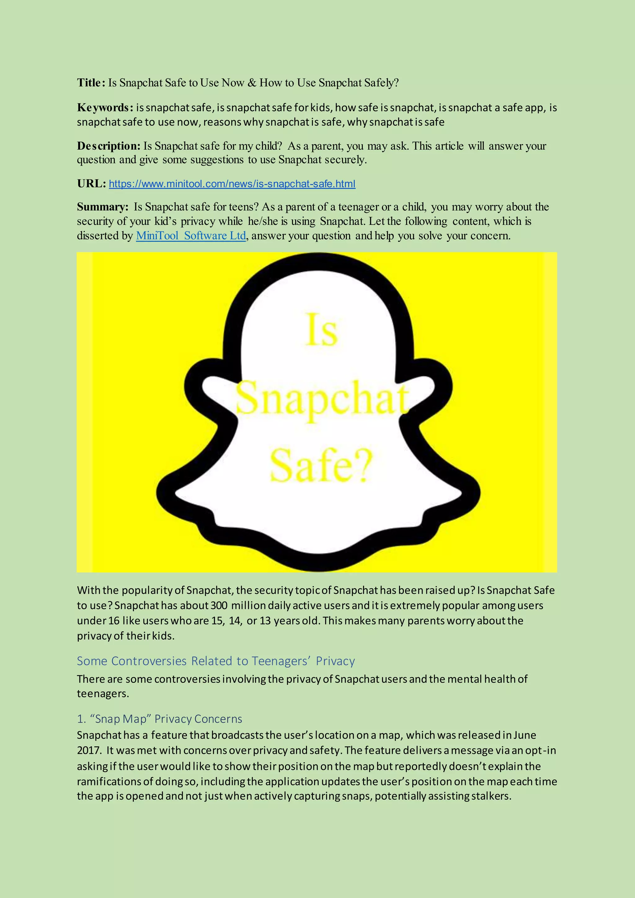 Is snapchat-safe | PDF