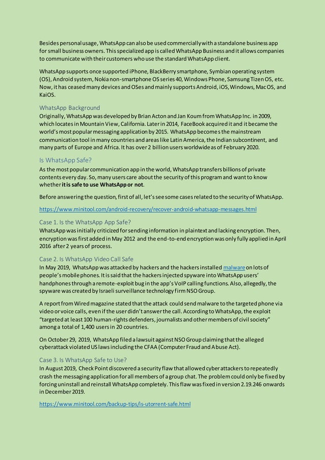Is whatsapp safe | PDF