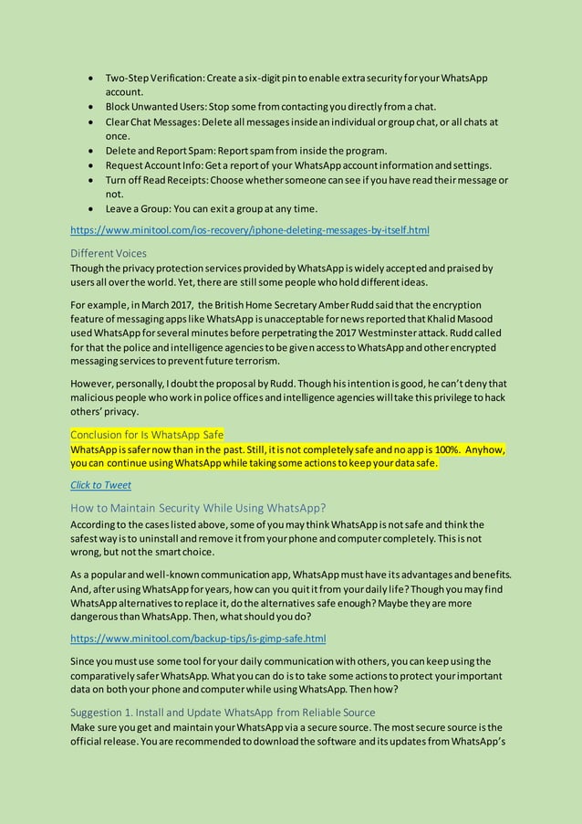 Is whatsapp safe | PDF