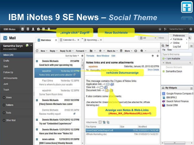 Whats new in IBM Notes & iNotes Version 9 Social Edition | PPT