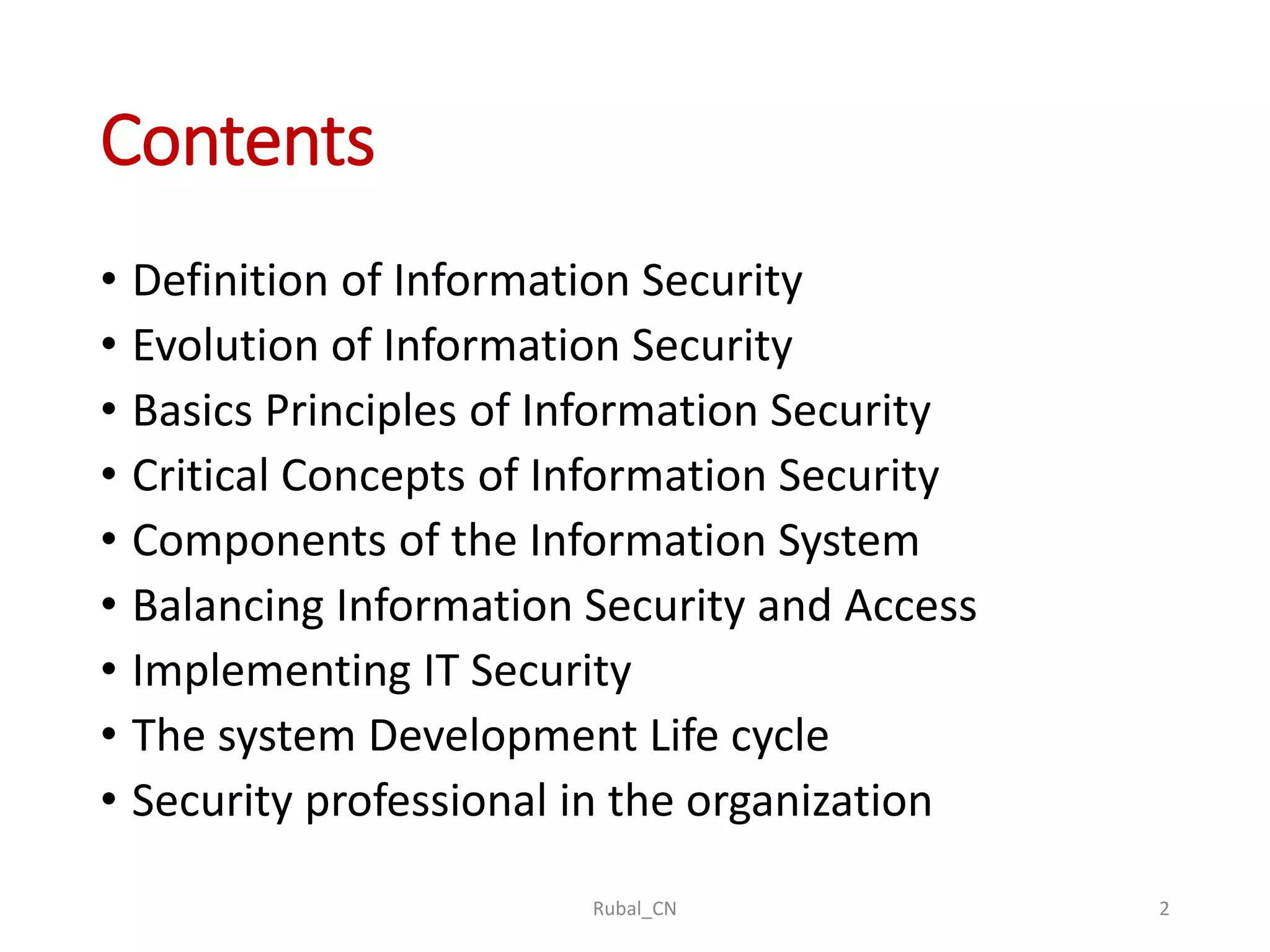 Introduction to Information Security | PPTX