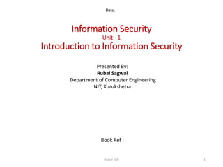 Introduction to Information Security | PPT