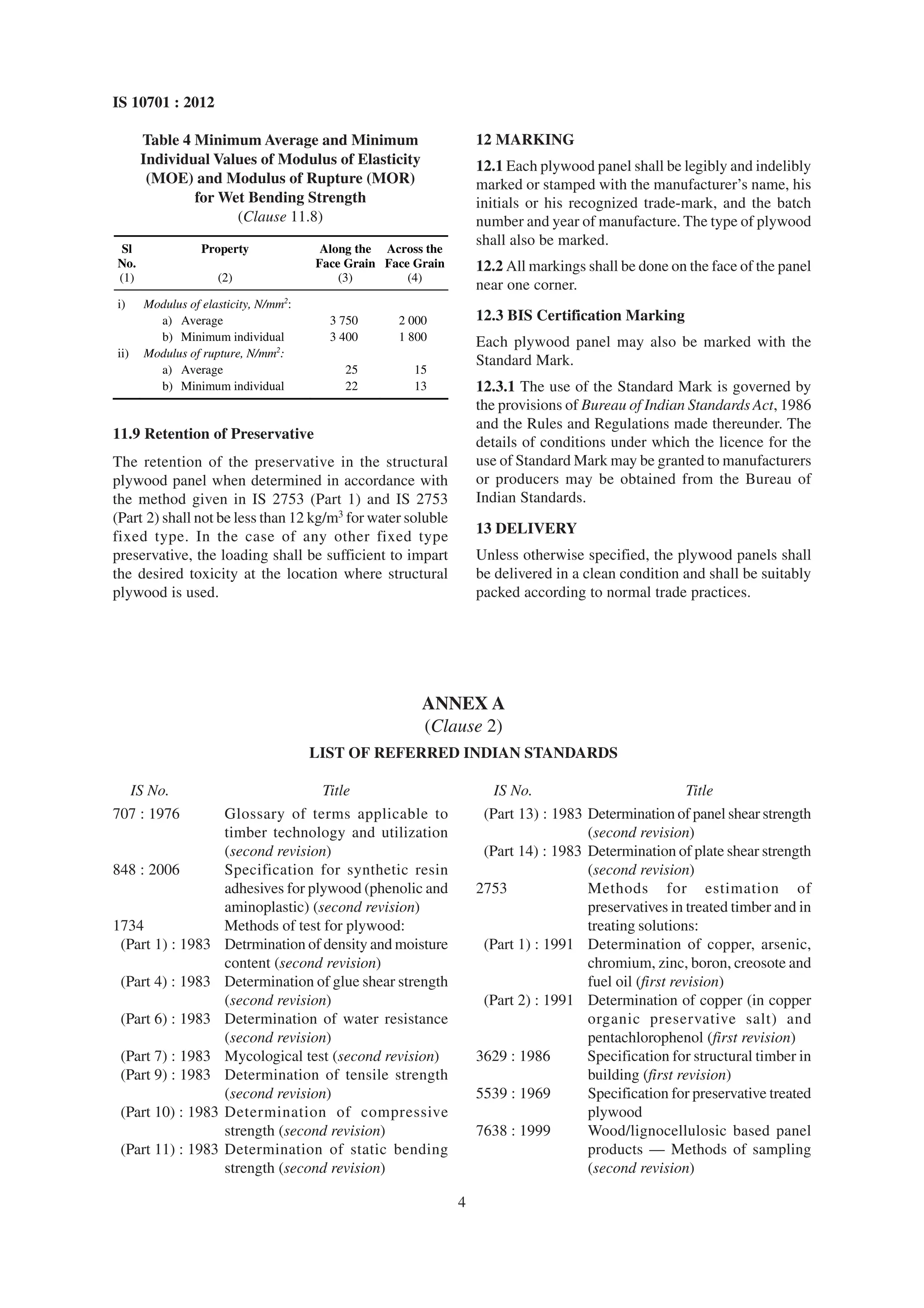 IINDIAN STANDARD OF STRUCTURAL PLYWOOD — SPECIFICATION | PDF