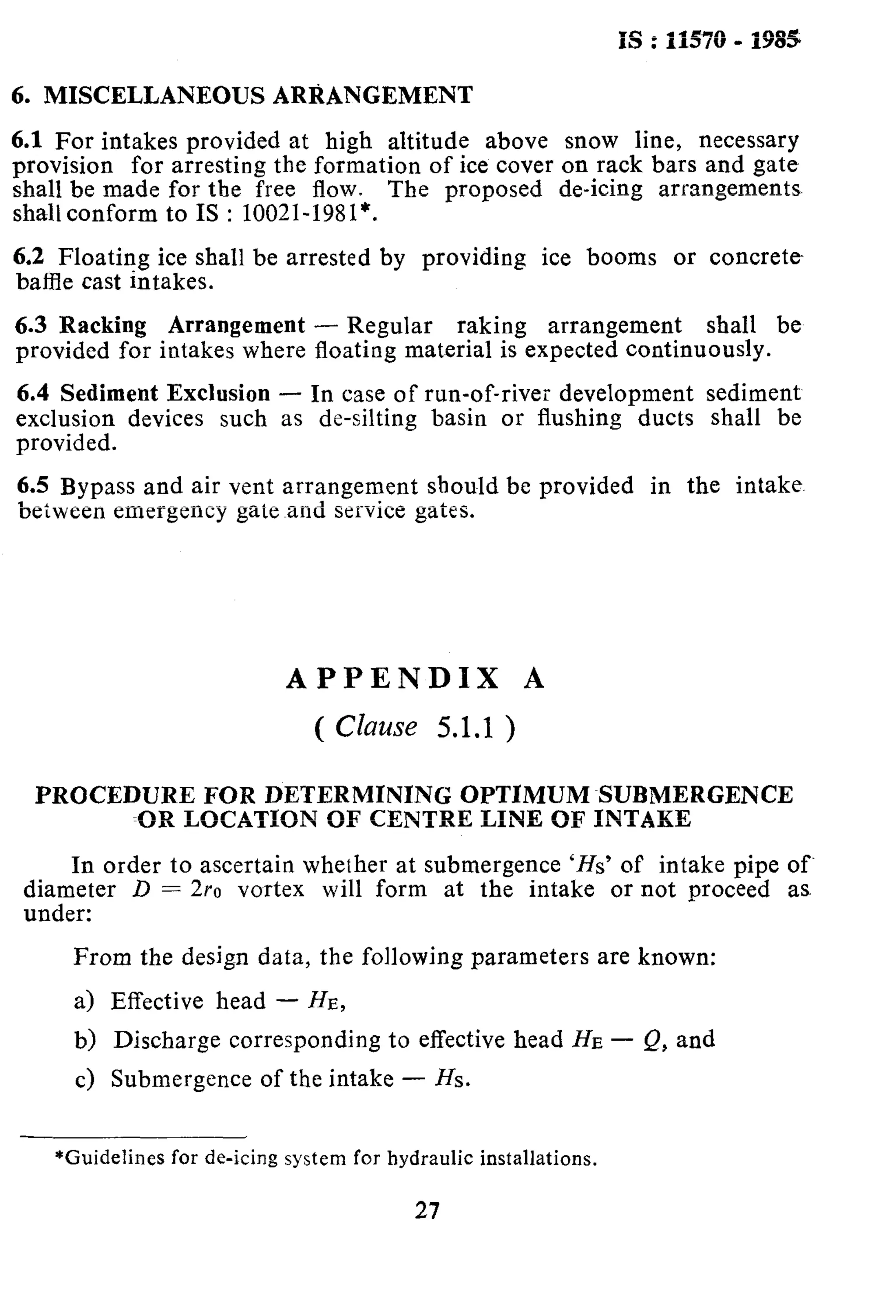 IS 11570 (1985)_ Criteria for hydraulic design of irrigation intake structures.pdf