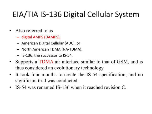 EIA / TIA IS-136 Digital Cellular System | PDF